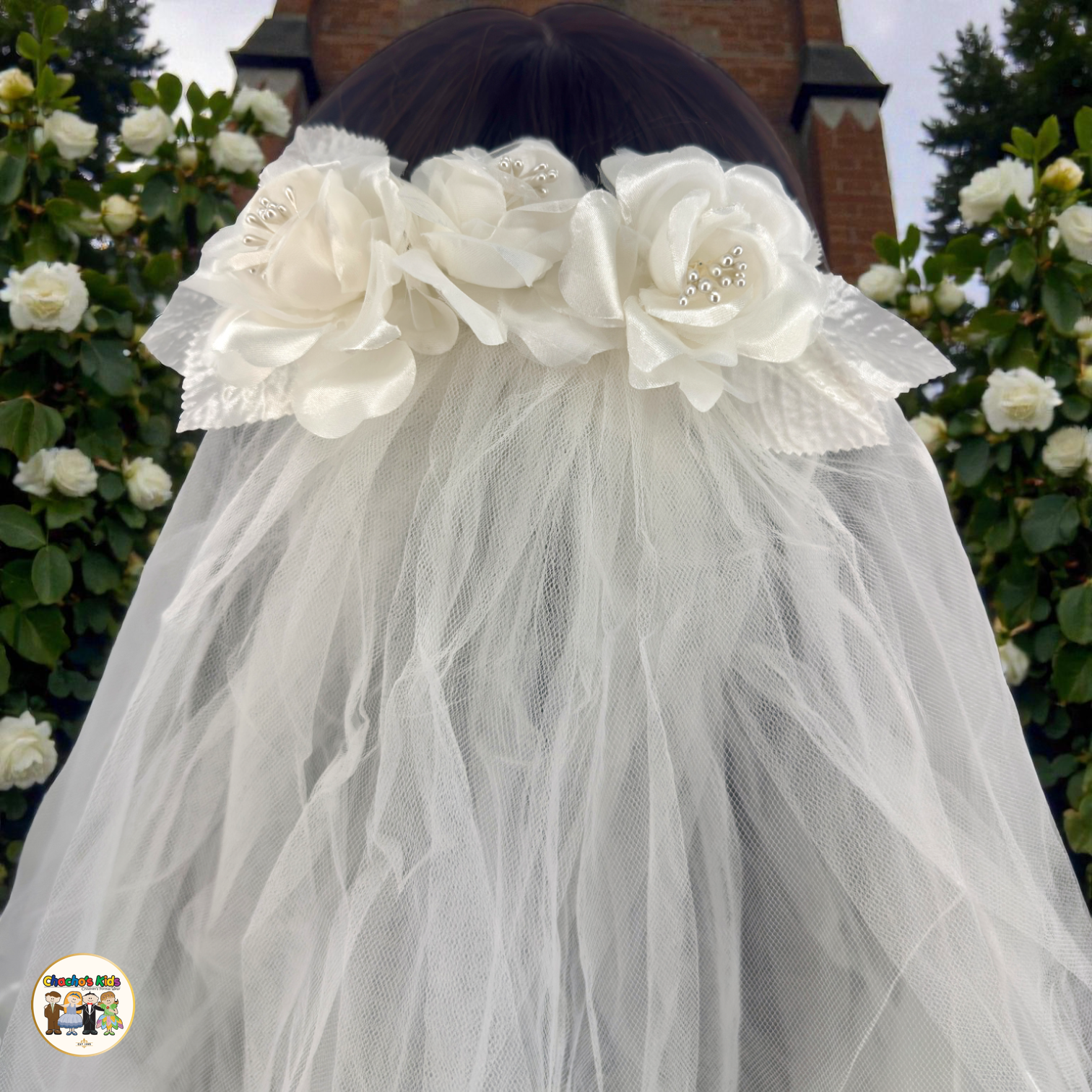 Communion Veils (VE-308 Flower Bloom-Ivory) – Chacho's Kids